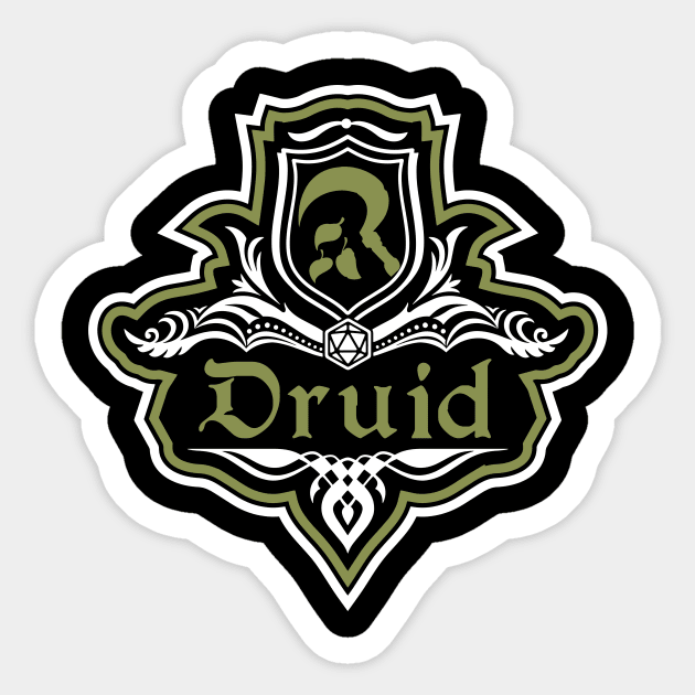 Dandd Druid Class Crest Druid Class Sticker Teepublic